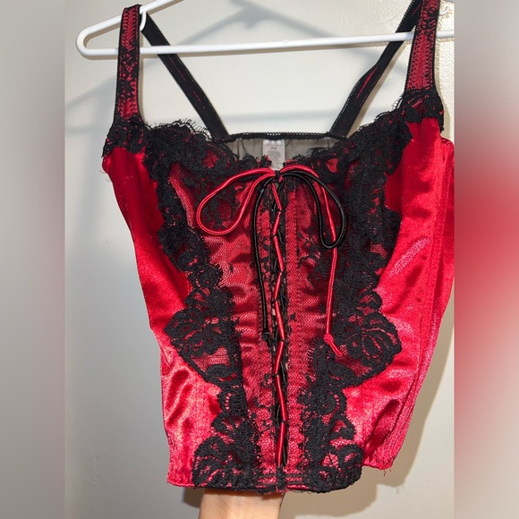 delicates | Intimates & Sleepwear | Delicates Red Satin And Black Lace ...
